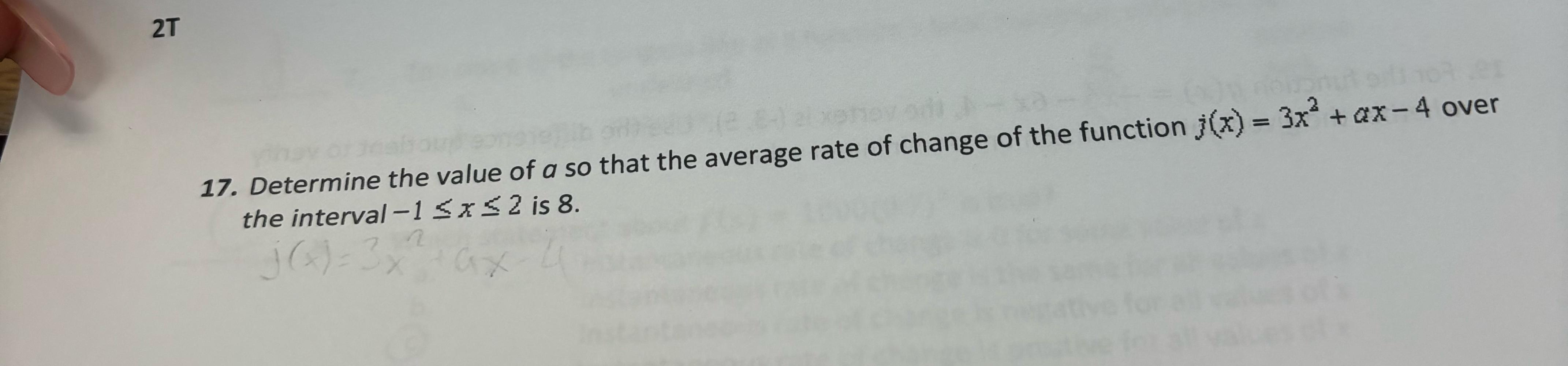 Solved Determine the value of a ﻿so that the average rate of | Chegg.com