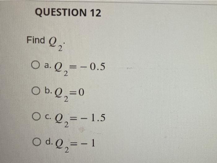 Solved −5,−3,0,1,0,10,−2,−3,−1,3QUESTION 12 Find Q2 a. | Chegg.com