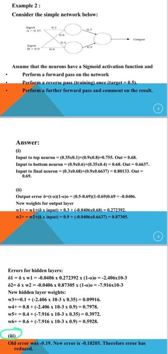 Solved Example 2: Consider the simple network below: Assume | Chegg.com