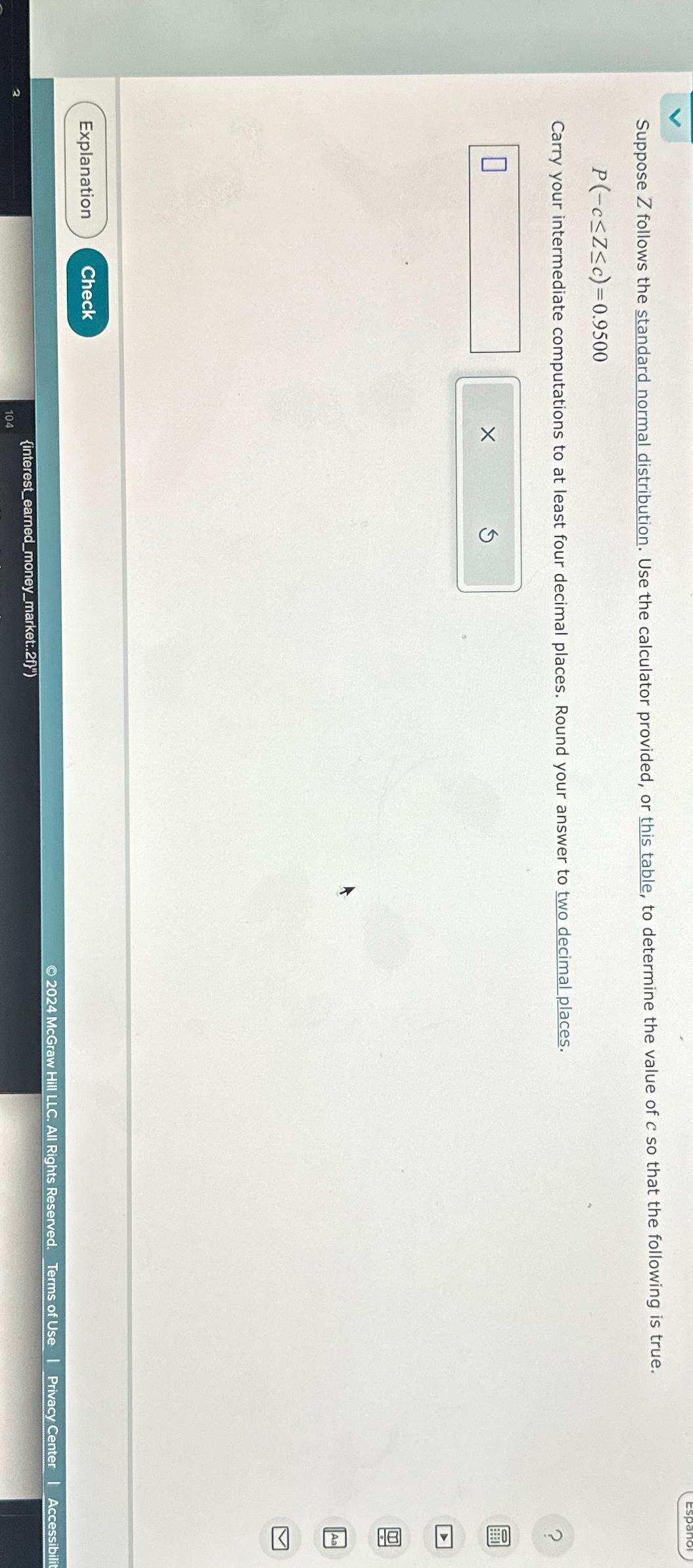 Suppose Z ﻿follows the standard normal distribution. | Chegg.com