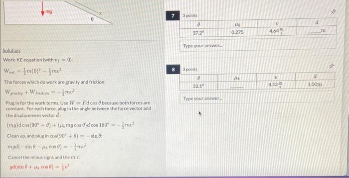 Solved Solution: Work-KE equation (with vf=0 ): Wnat | Chegg.com
