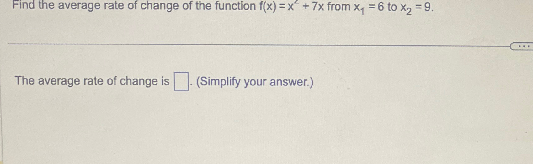 Solved Find the average rate of change of the function | Chegg.com