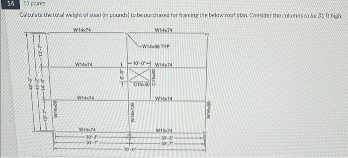 Solved Calculate the total weight of steel (in pounds) to be | Chegg.com
