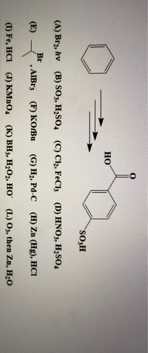 Solved НО SO3H (A) Br2, hv (B) SO3, H2SO4 (C) Cl2, FeCl3 (D) | Chegg.com