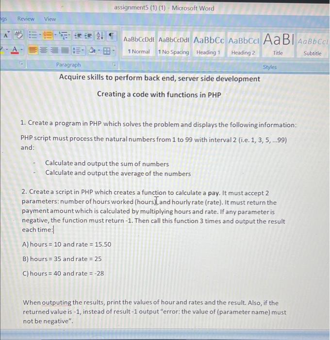 Solved assignment (1) (1) - Microsoft Word ngs Review View | Chegg.com