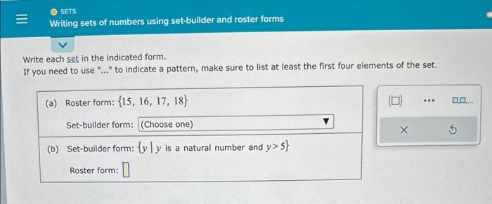 Solved Write each set in the indicated form. If you need to | Chegg.com