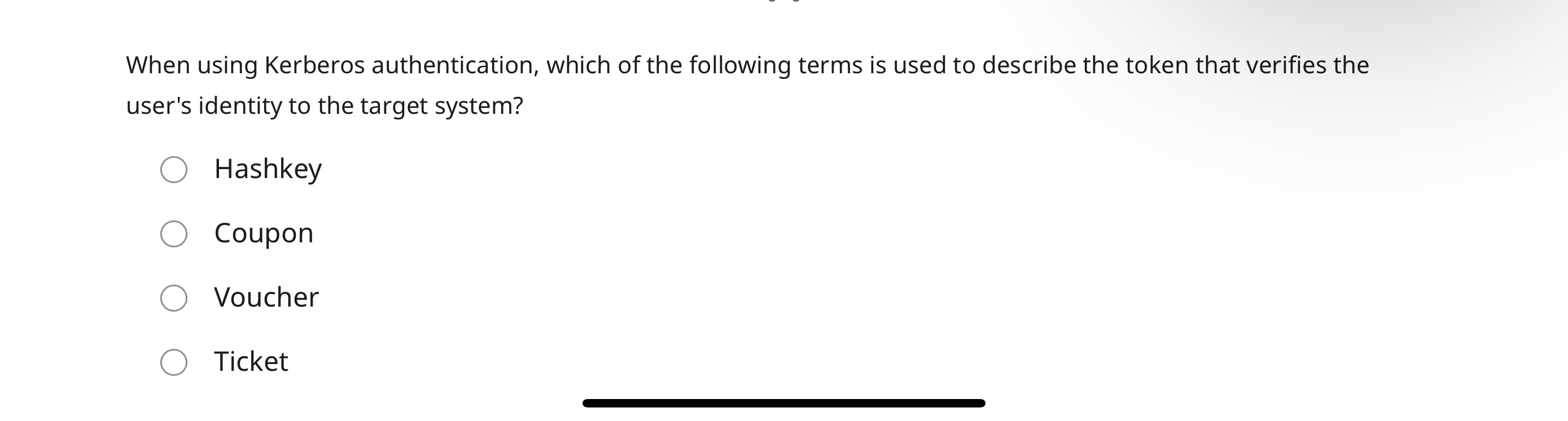 Solved When using Kerberos authentication, which of the | Chegg.com