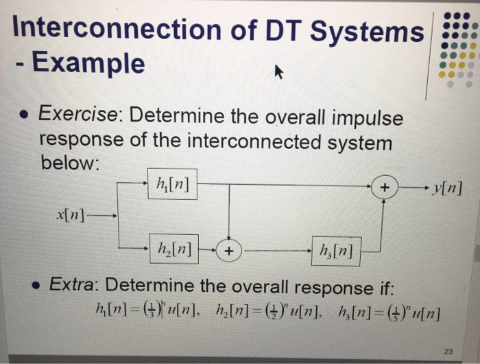 Solved Interconnection of DT Systems - Example • Exercise: | Chegg.com