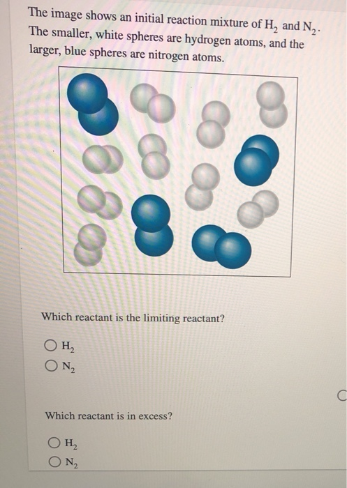 Solved The Image Shows An Initial Reaction Mixture Of H And