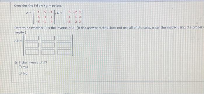 Solved Find AB and BA. (If the answer matrix does not use | Chegg.com