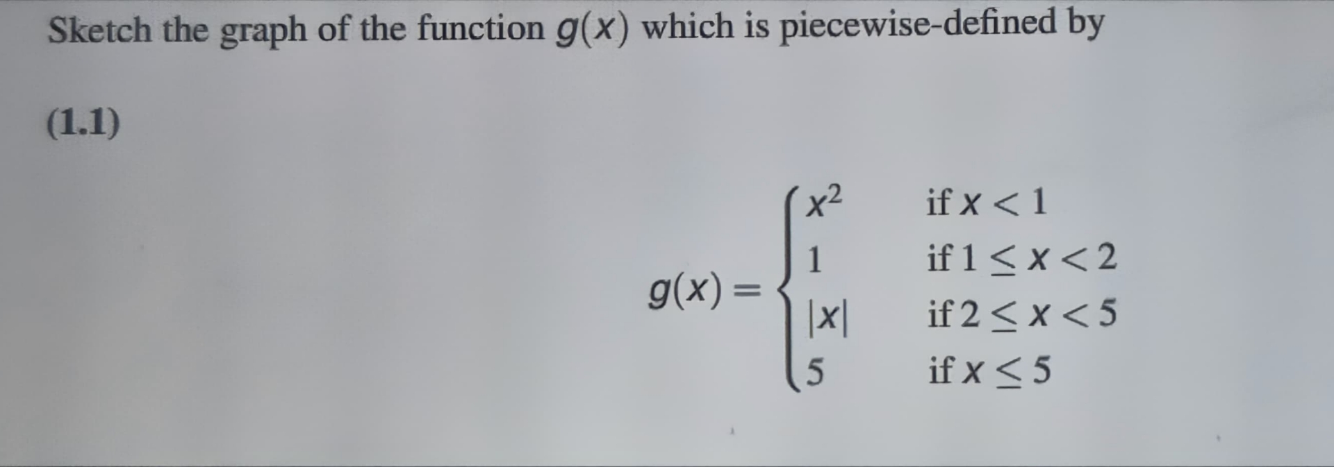 Solved Sketch the graph of the function g(x) ﻿which is | Chegg.com