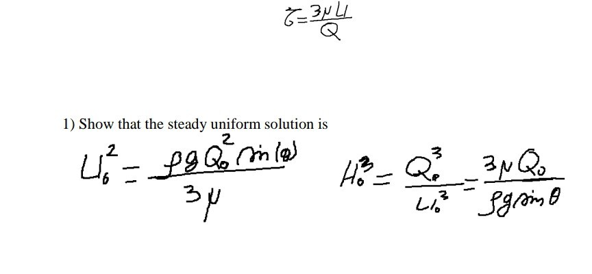 Problem 3 A thin film of fluid flows down an inclined | Chegg.com