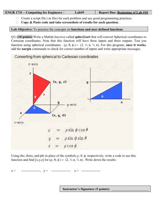 Solved Engr 1731 Computing For Engineers Lab9 Report Due 1541