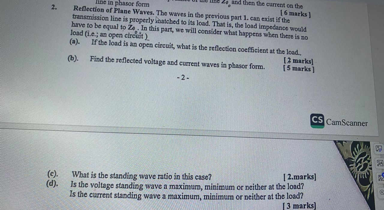 Solved Reflection of Plasor Waves. The waves in the previous | Chegg.com