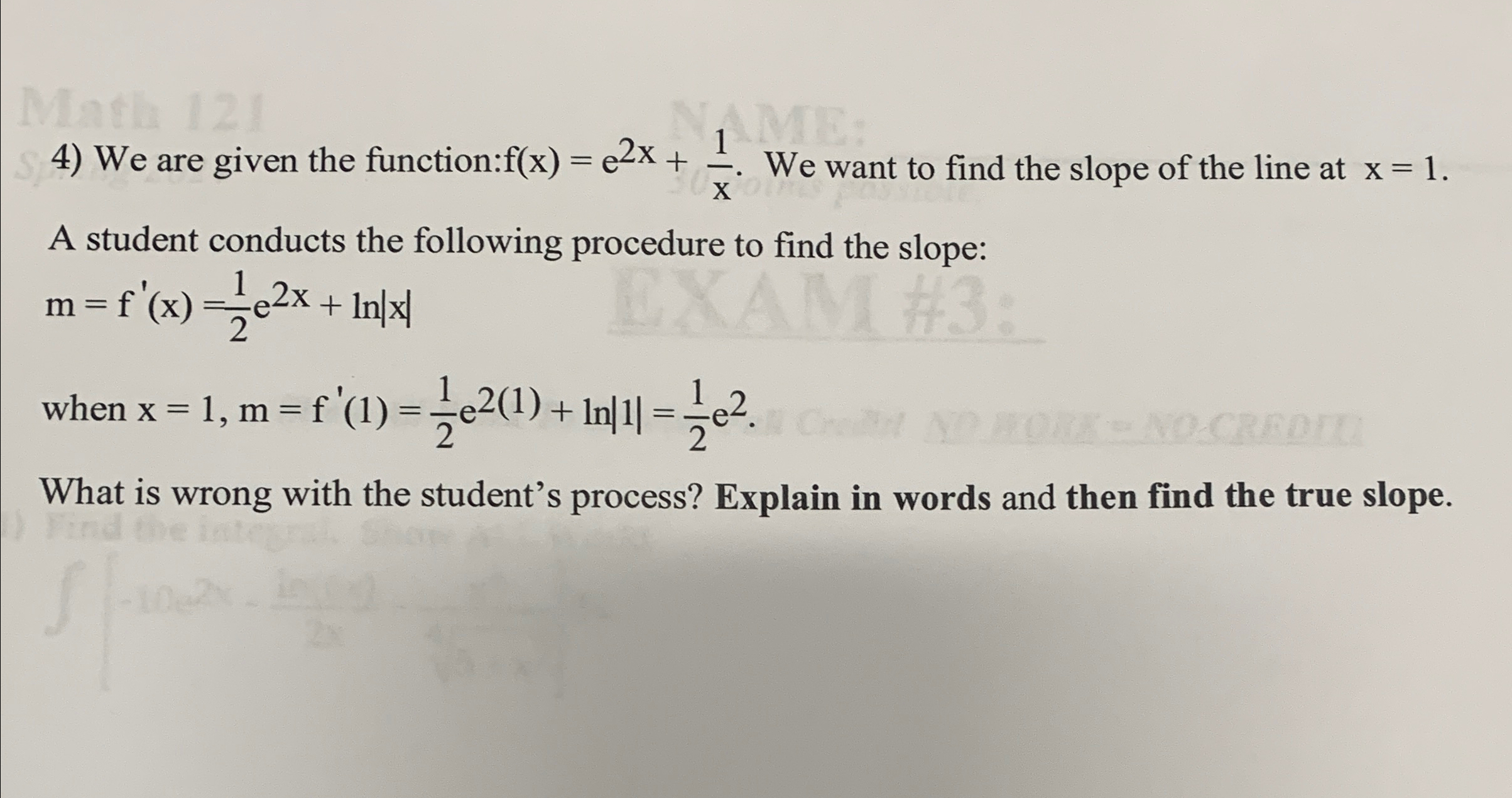 Solved We are given the function: f(x)=e2x+1x. ﻿We want to | Chegg.com