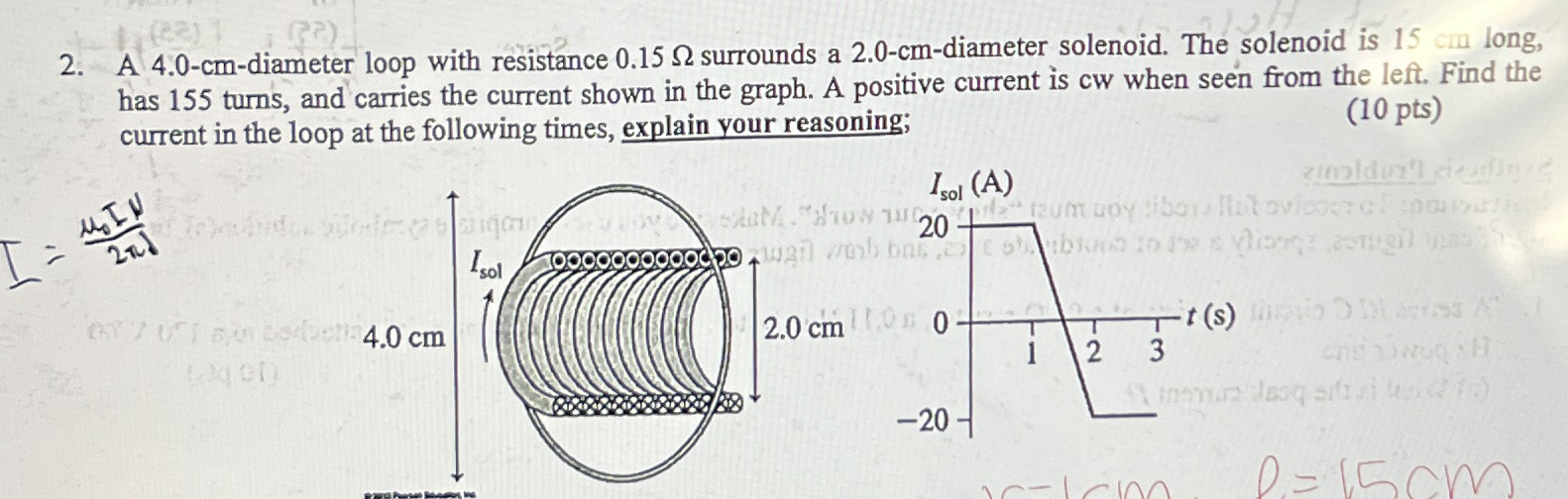 Solved A 4.0-cm-diameter loop with resistance 0.15Ω | Chegg.com