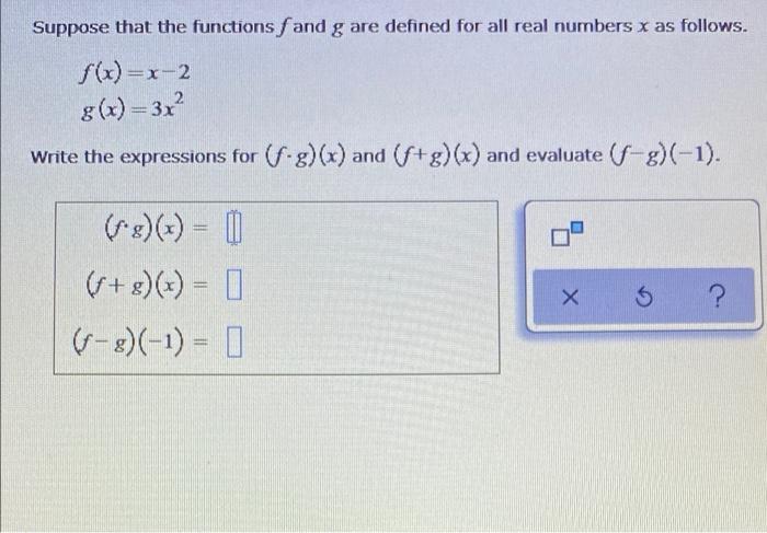 Solved Suppose that the functions fand g are defined for all | Chegg.com