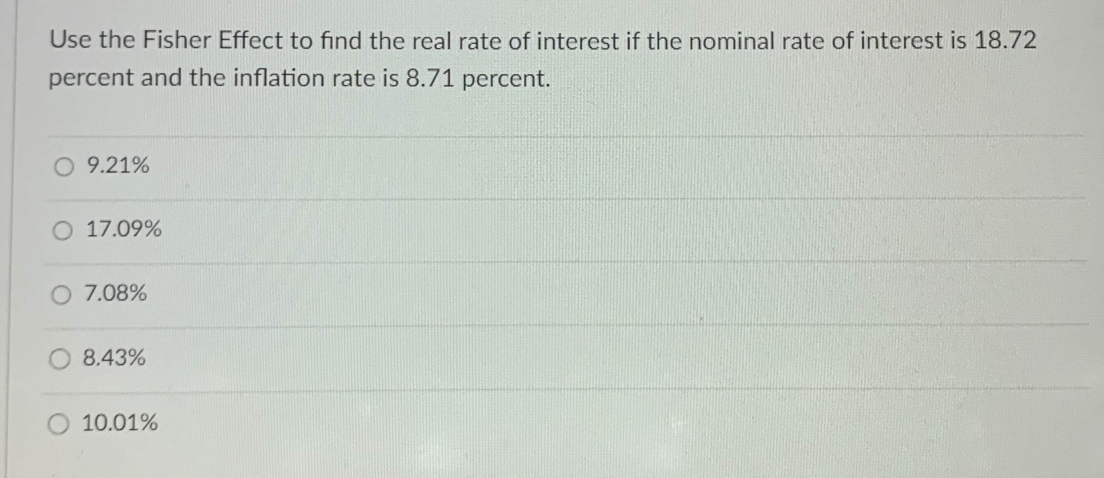 Solved Use the Fisher Effect to find the real rate of | Chegg.com
