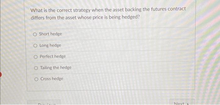 Solved What is the correct strategy when the asset backing | Chegg.com