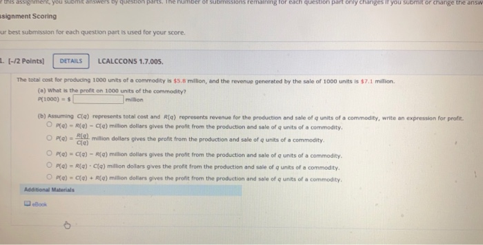 Solved The number of submissions remaining for each question | Chegg.com