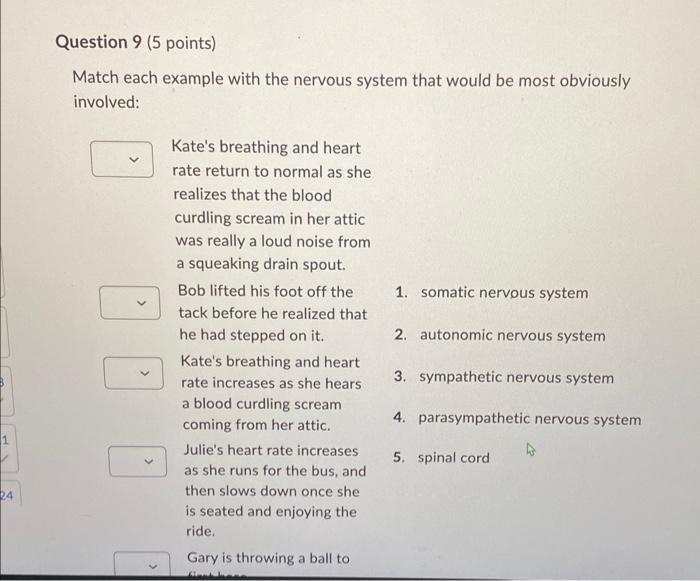 Solved Question 7 (6 points) Match each description with the | Chegg.com