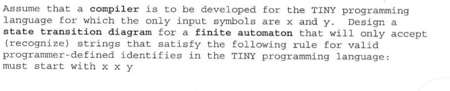 Solved Assume that a compiler is to be developed for the | Chegg.com