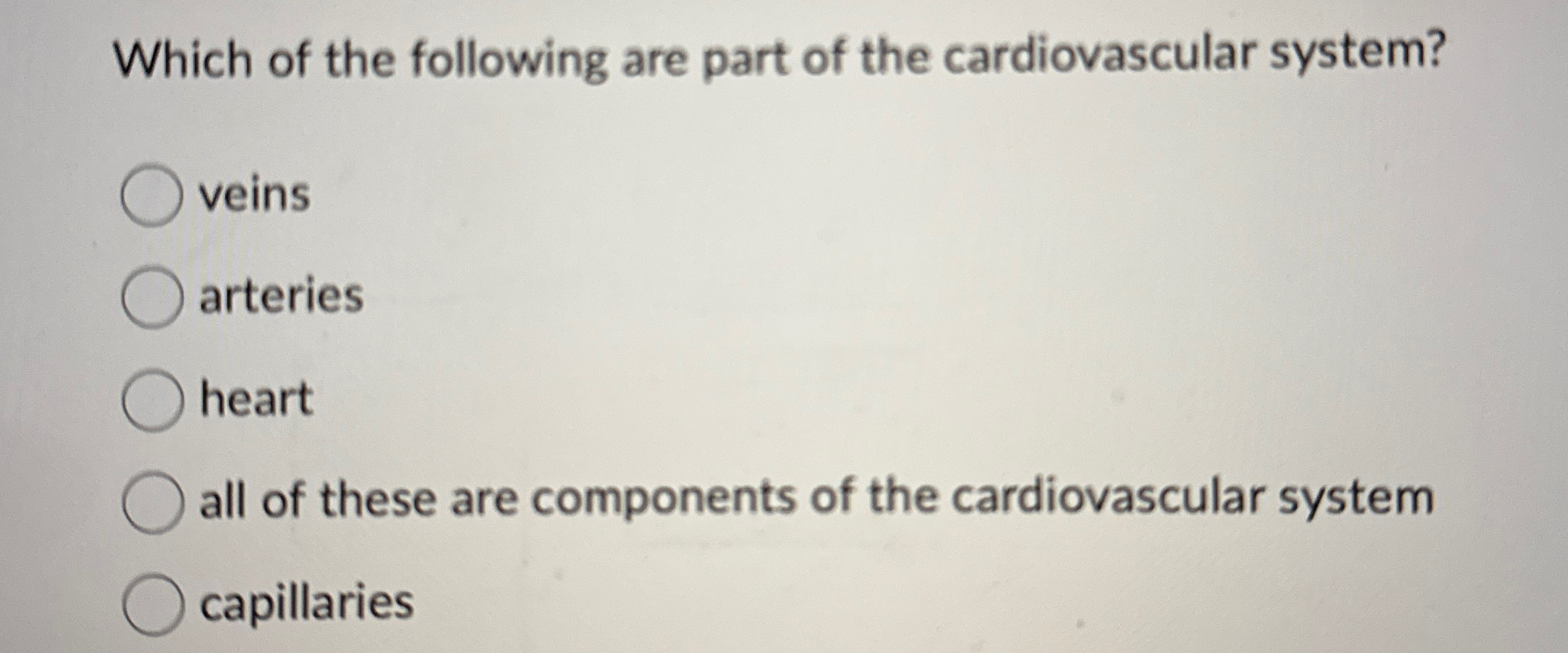 Solved Which of the following are part of the cardiovascular | Chegg.com