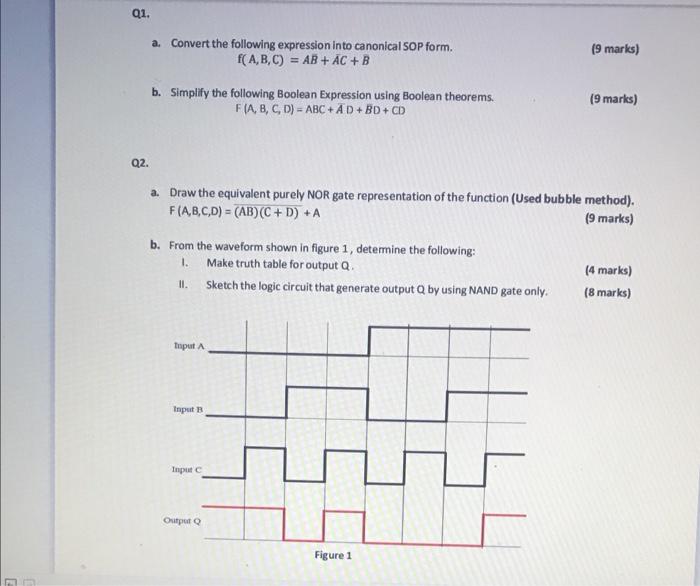 Solved Q1. a. Convert the following expression into | Chegg.com
