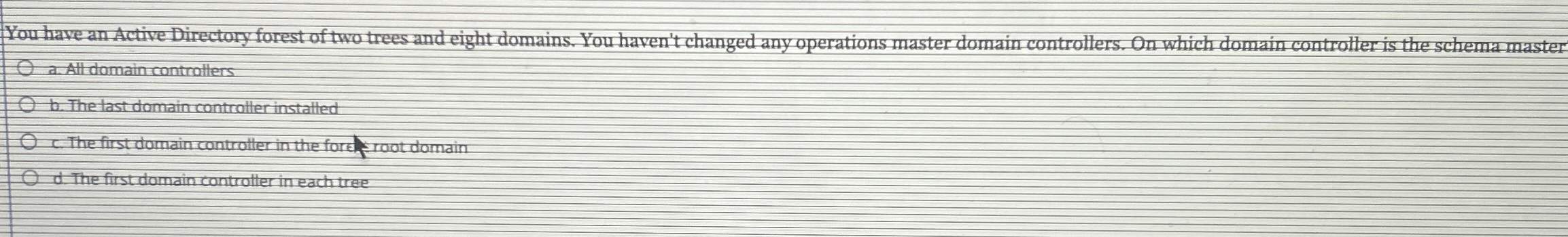 Solved You have an Active Directory forest of two trees and | Chegg.com