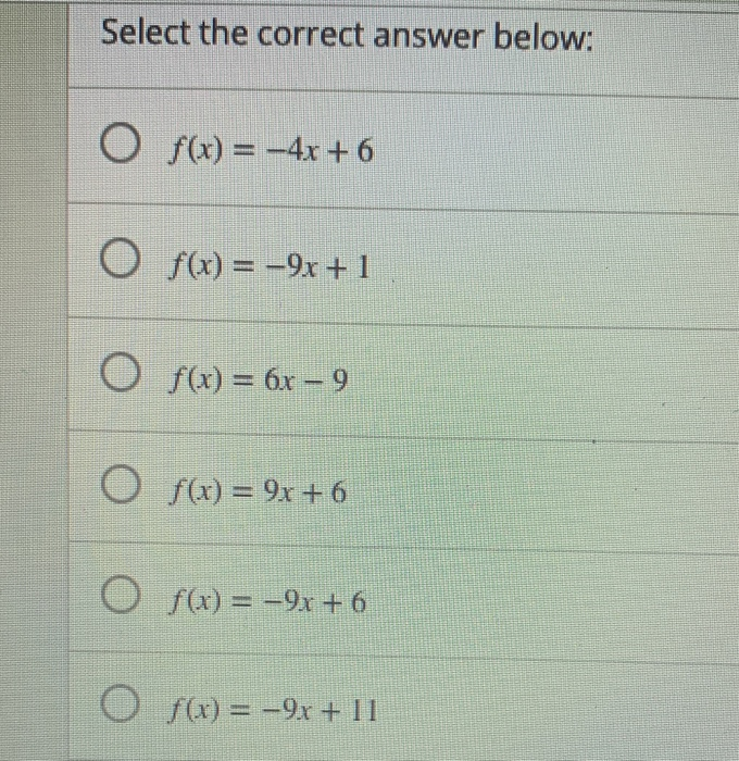 Solved Consider the table of values below. x 1 N 0 f(x) 6 3 | Chegg.com