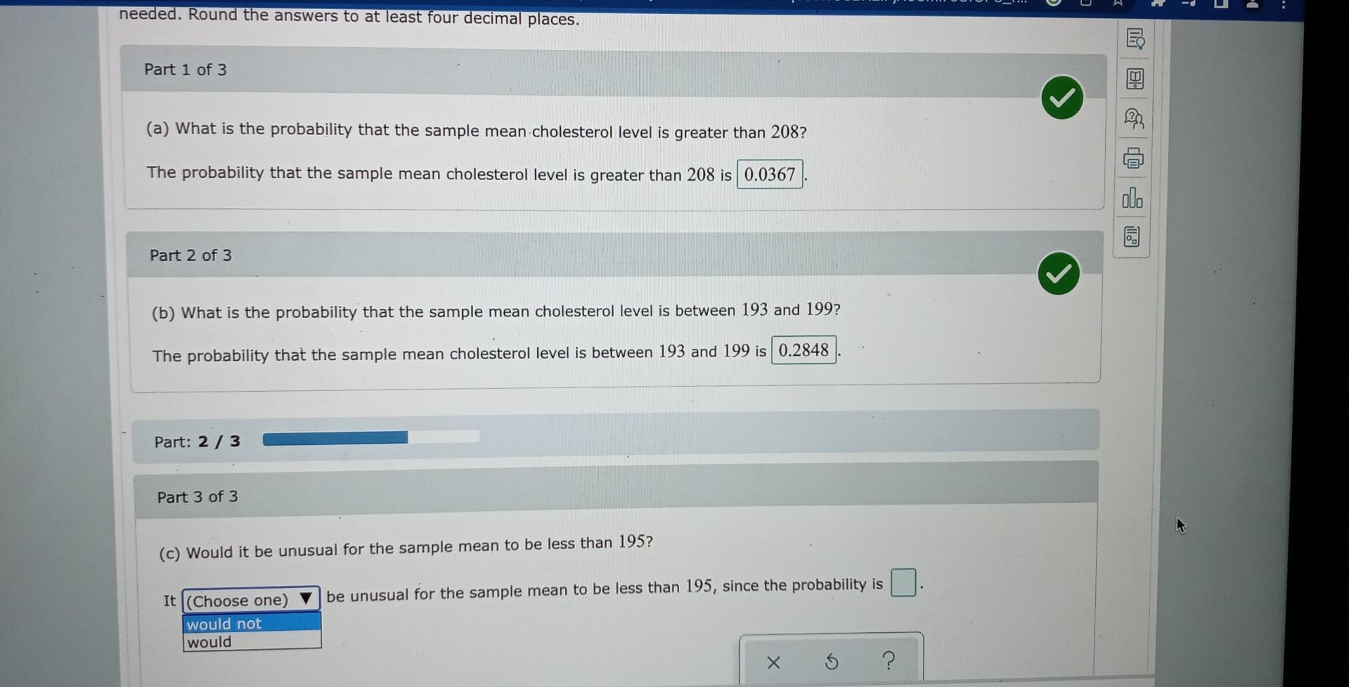 Solved Watch your cholesterol: The mean serum cholesterol | Chegg.com