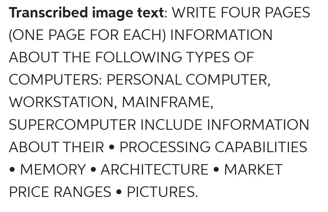 Solved Transcribed image text: WRITE FOUR PAGES (ONE PAGE | Chegg.com