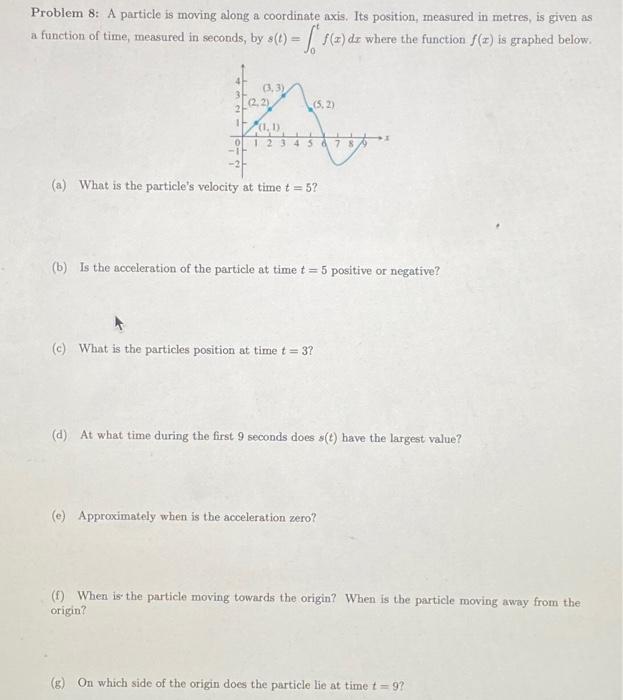 Solved Problem 8: A particle is moving along a coordinate | Chegg.com