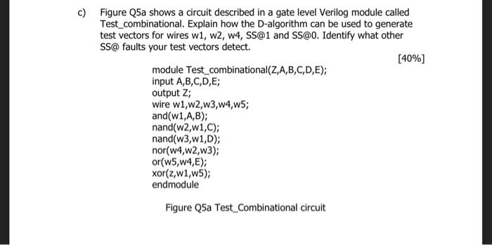 C Figure Q5a Shows A Circuit Described In A Gate 