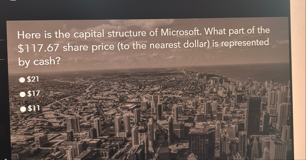 Solved Here is the capital structure of Microsoft. What part | Chegg.com