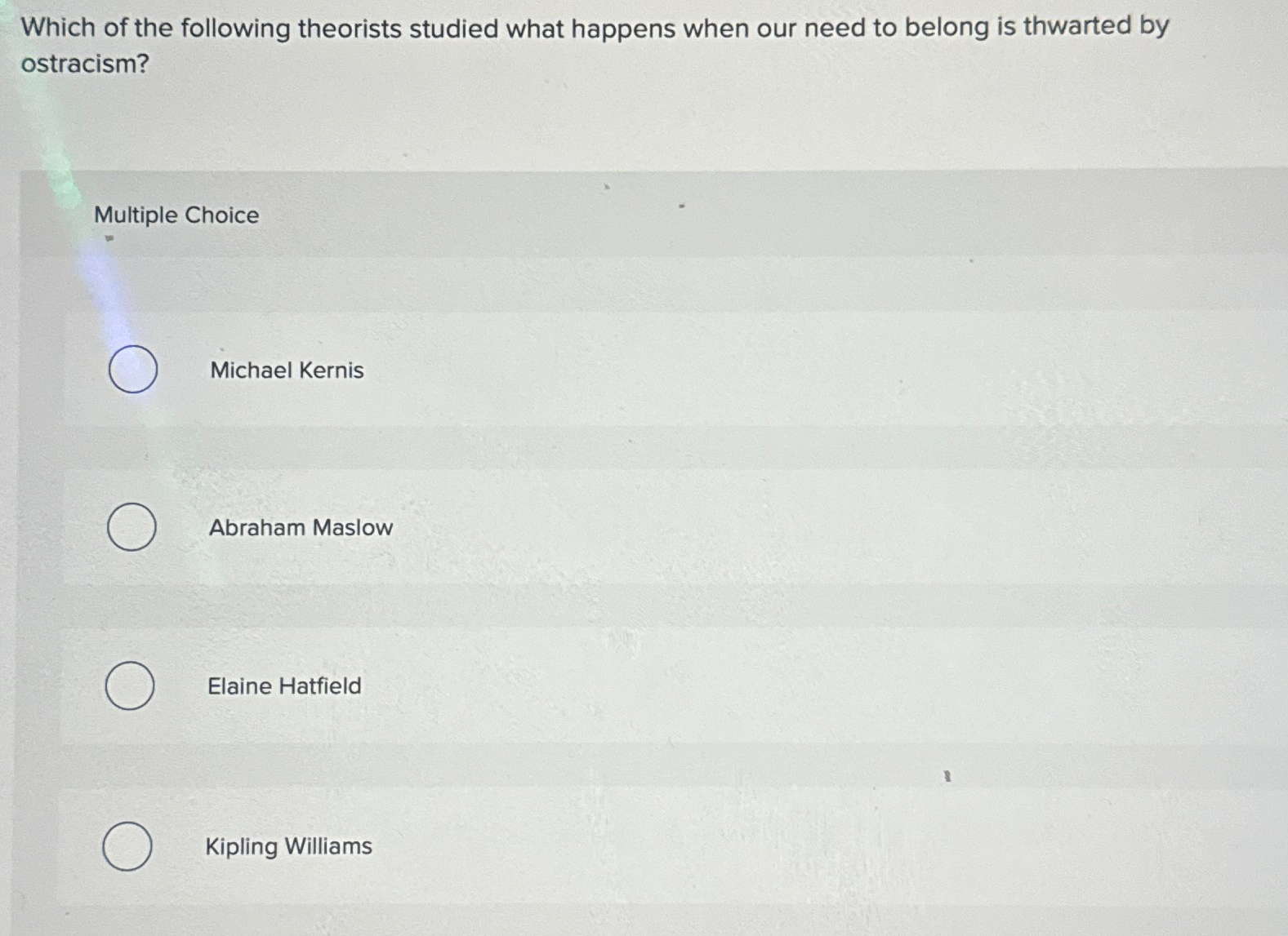 Solved Which of the following theorists studied what happens | Chegg.com