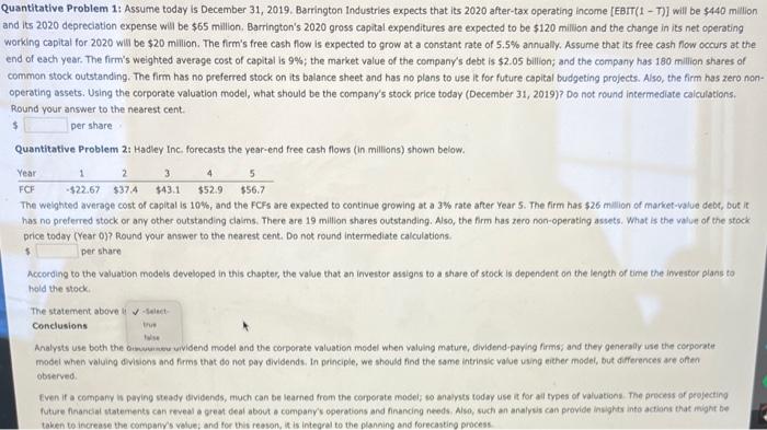 Solved Quantitative Problem 1: Assume today is December 31, | Chegg.com Solved Quantitative Problem 1: Assume today is December 31, | Chegg.com