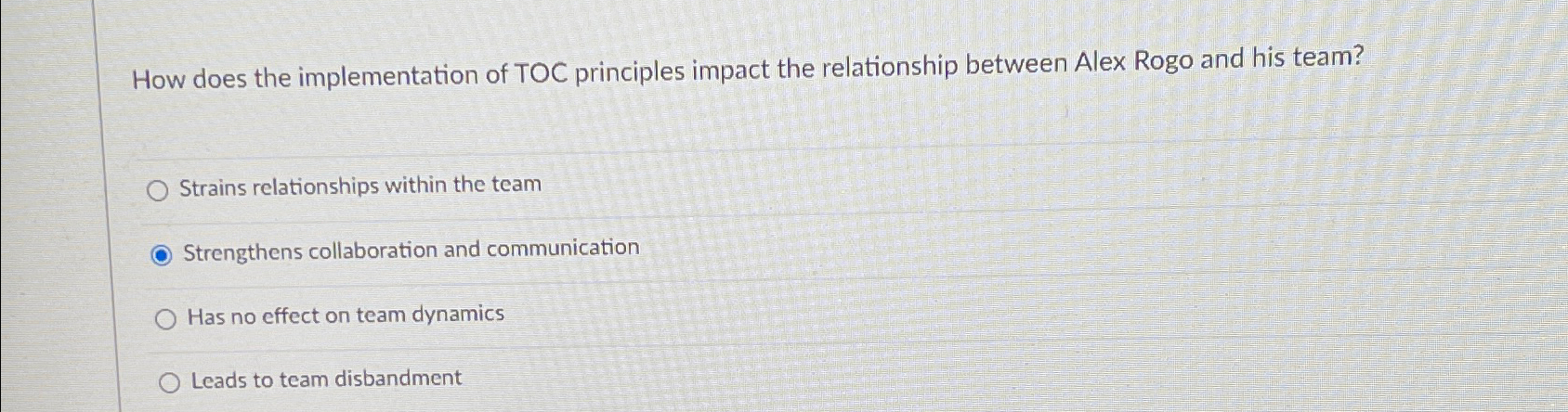 Solved How does the implementation of TOC principles impact | Chegg.com
