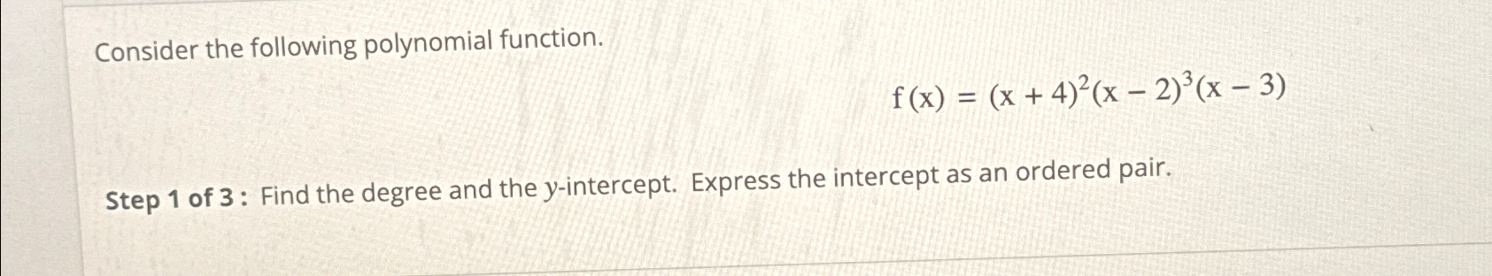 Solved Consider the following polynomial | Chegg.com