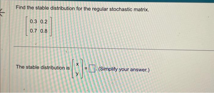 Solved Find the stable distribution for the regular | Chegg.com