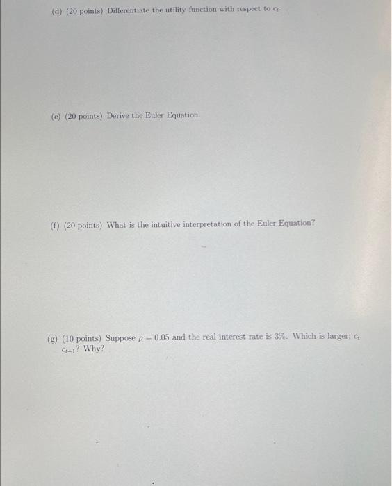 Solved 1. (100 points) Consider a utility function given by | Chegg.com