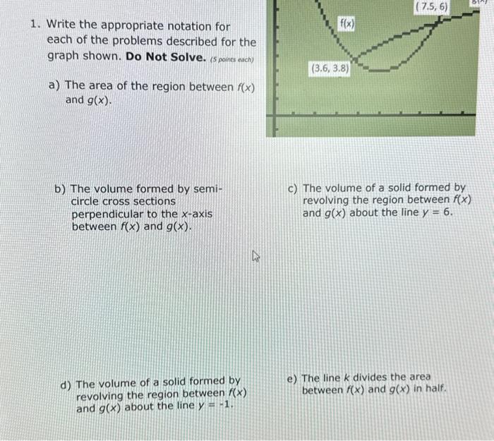 Solved 1. Write the appropriate notation for each of the | Chegg.com