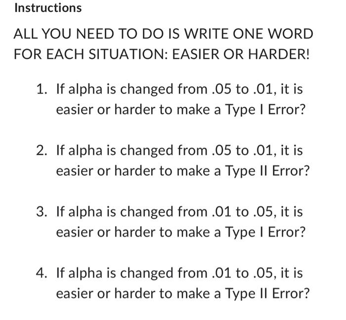 Solved LL YOU NEED TO DO IS WRITE ONE WORD OR EACH | Chegg.com