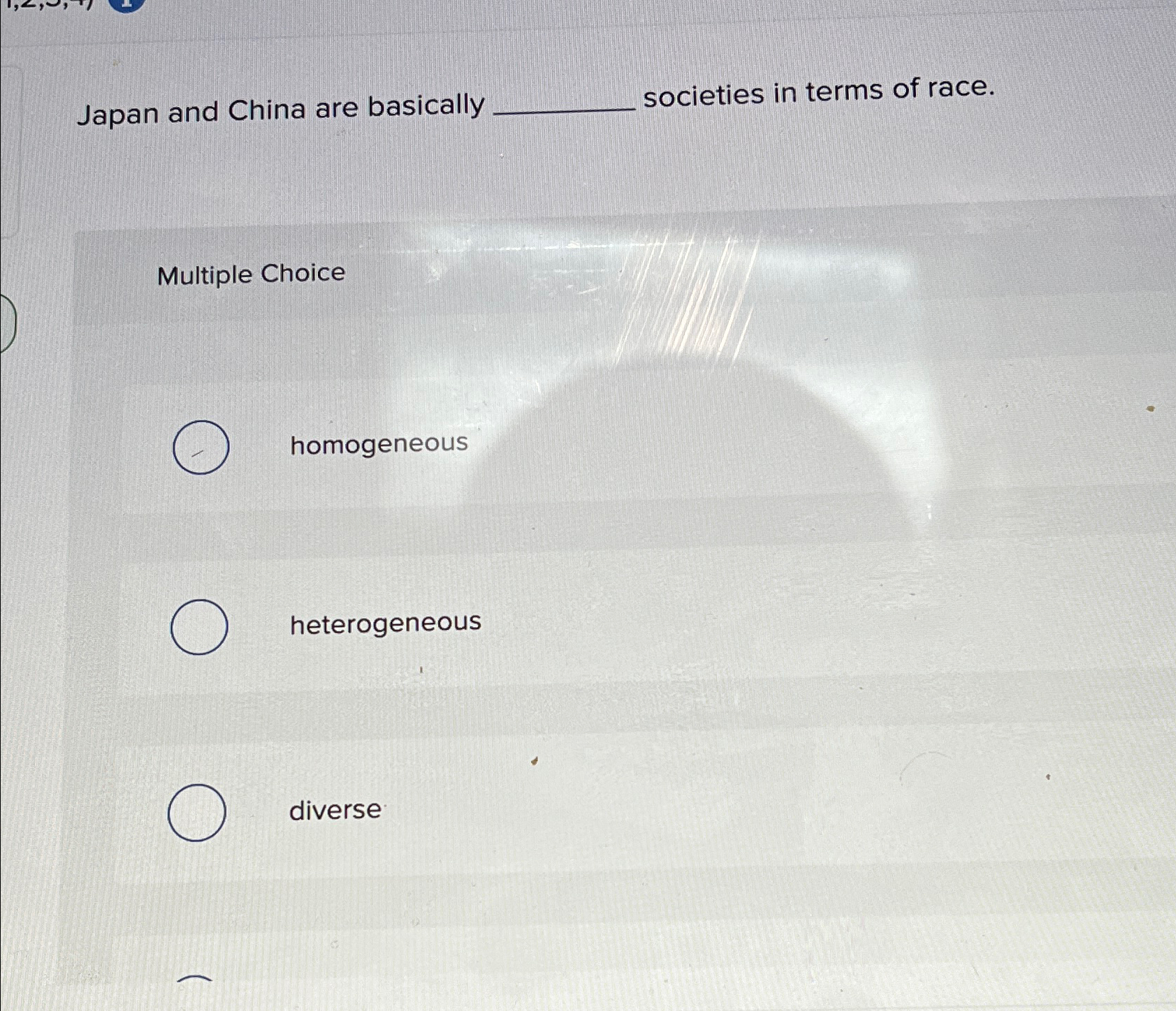 Solved Japan and China are basically societies in terms of | Chegg.com