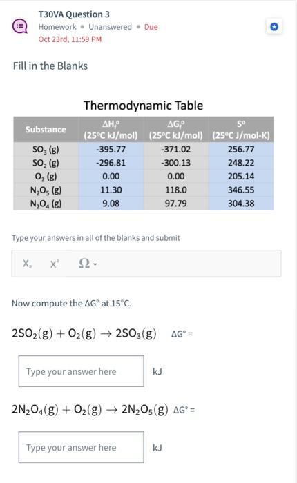 Solved Thermodynamic Table T30VA Question 2 Homework * | Chegg.com