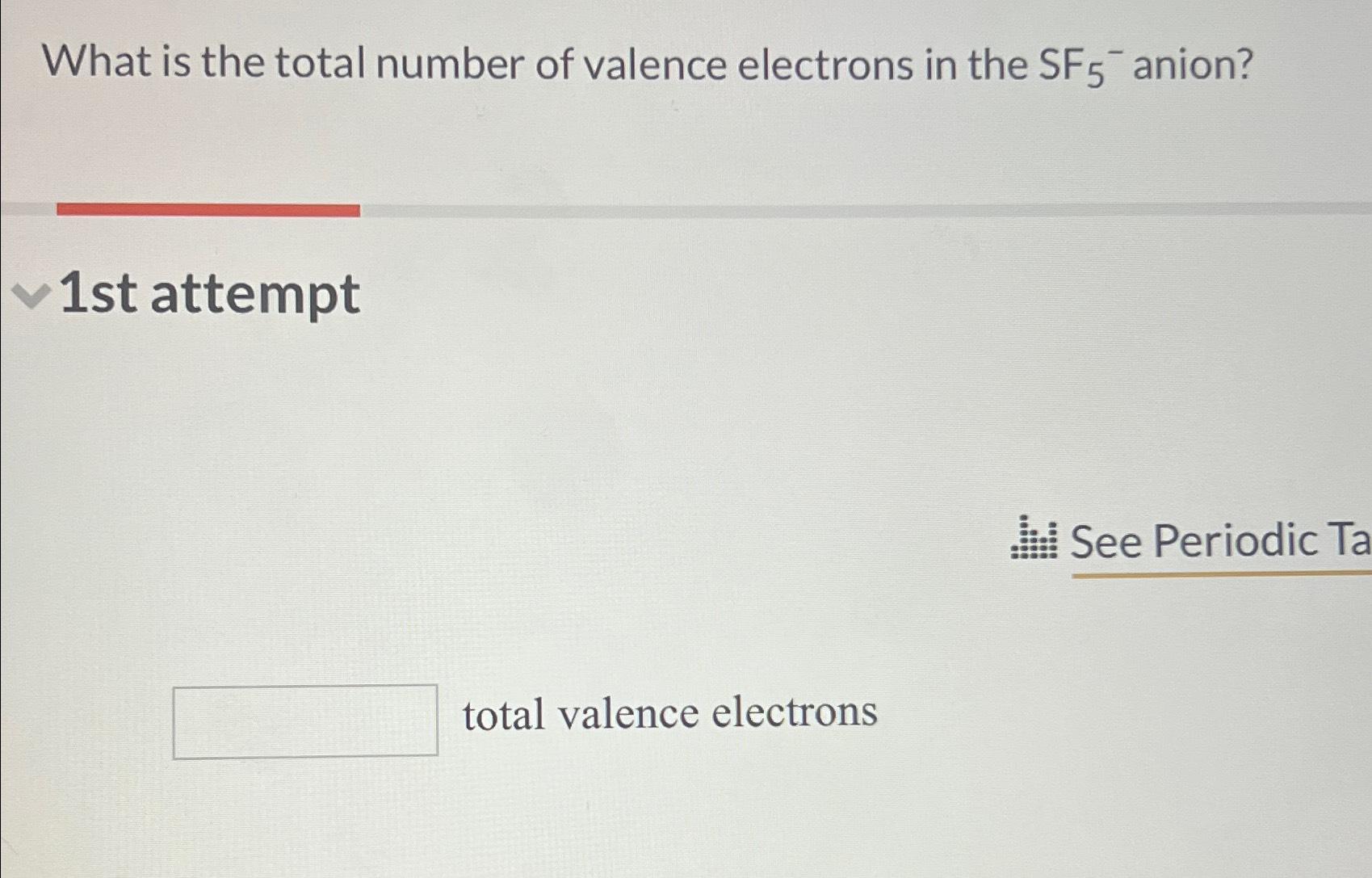 Solved What is the total number of valence electrons in the | Chegg.com