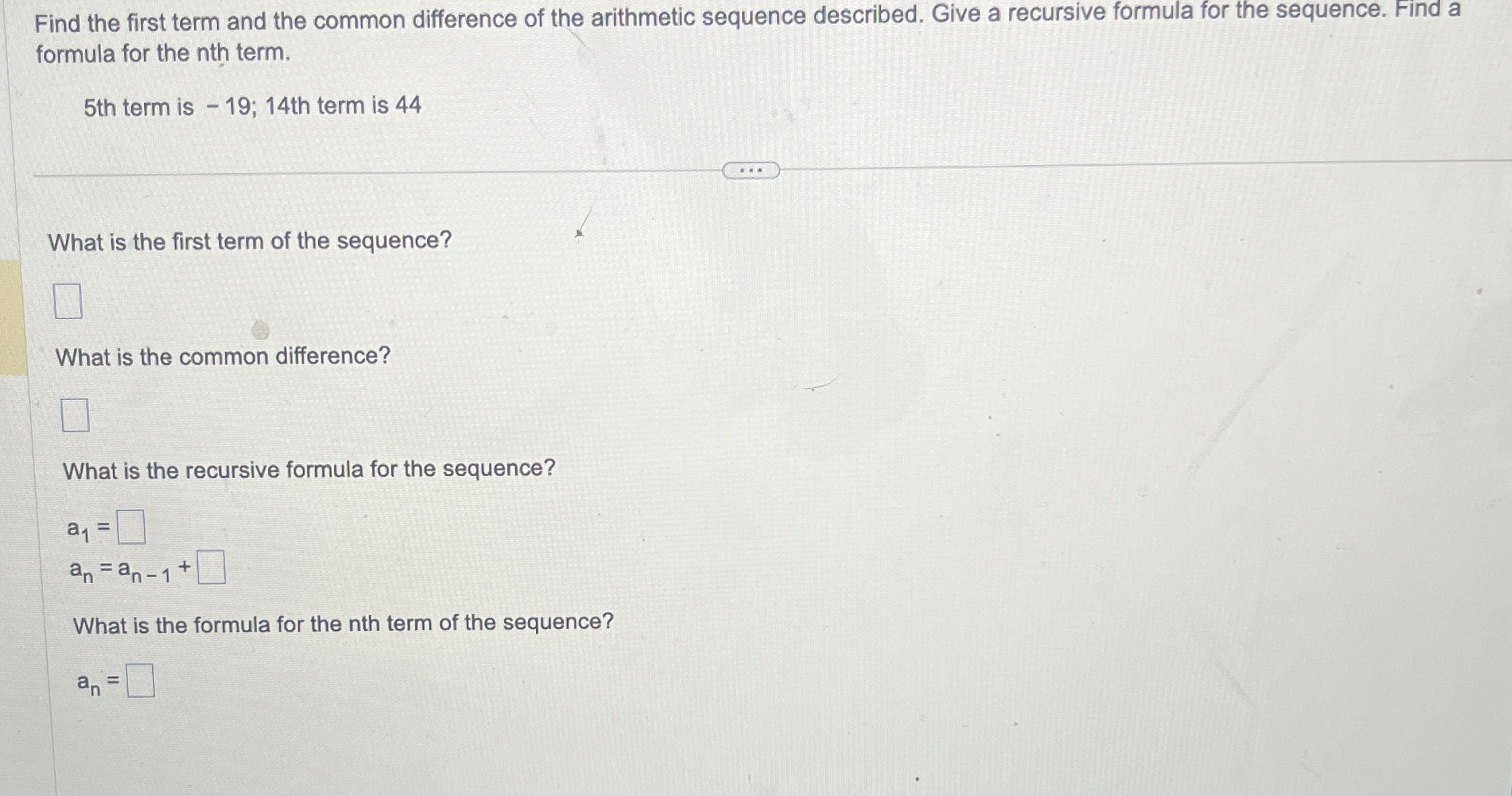 Solved Find the first term and the common difference of the | Chegg.com