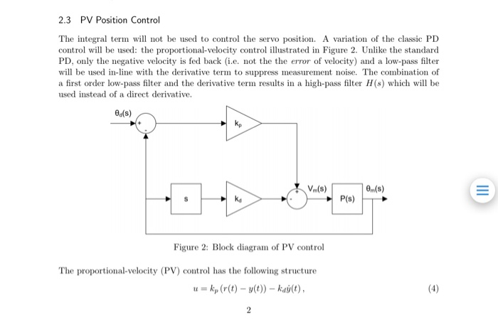 Solved 2.1 Servo Model The QUBE Servo 2 voltage-to-position | Chegg.com