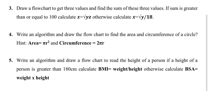 Solved 3. Draw a flowchart to get three values and find the | Chegg.com