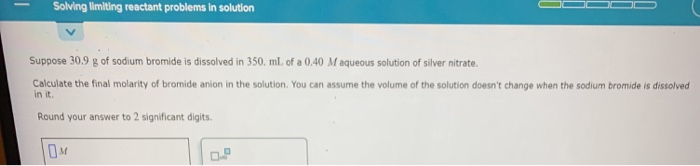 Solved Solving limiting reactant problems in solution | Chegg.com